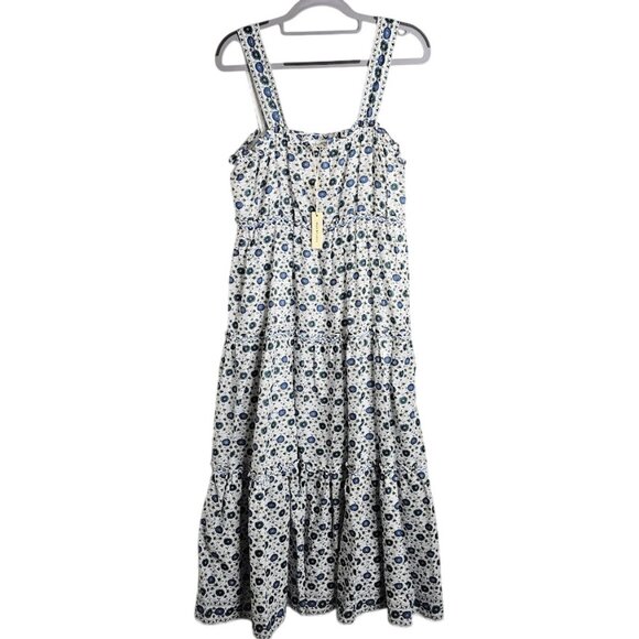 Max Studio | Dresses | Nwt Max Studio Long Midi Dress Tiered Blue White ...